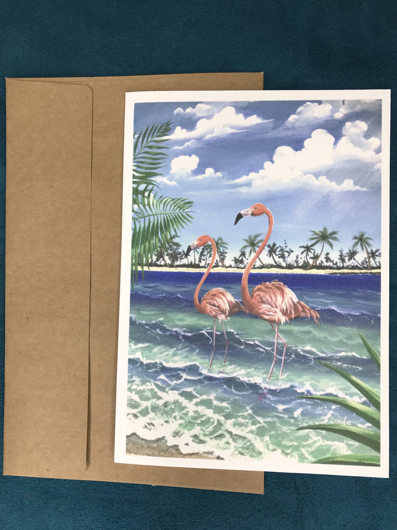 Flamingos Note Cards - Artist Sandra